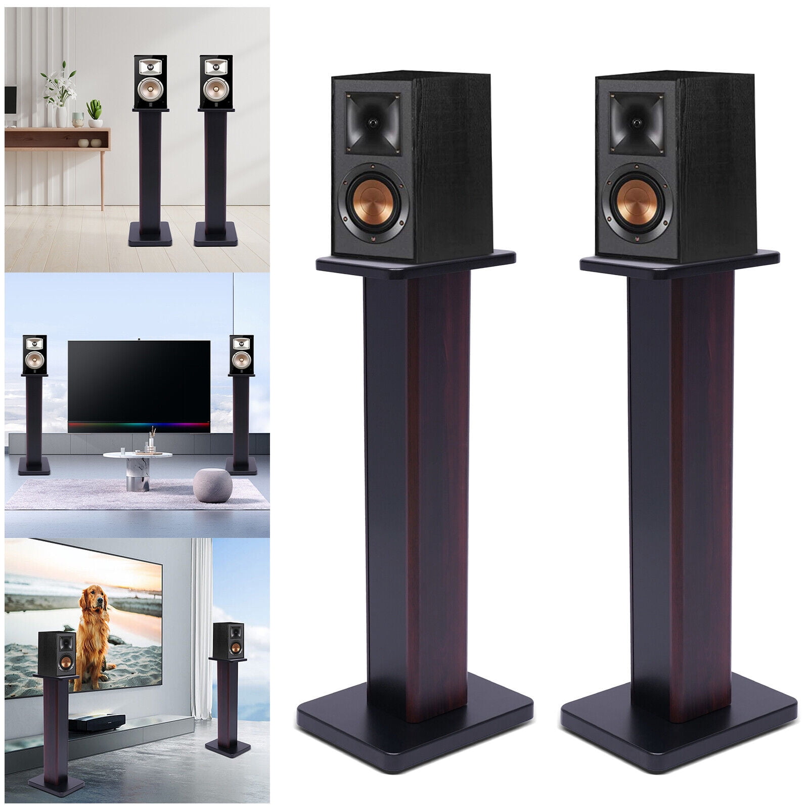 2 PCS 28inch Bookshelf Speaker Stands Surround Sound Effect Home ...