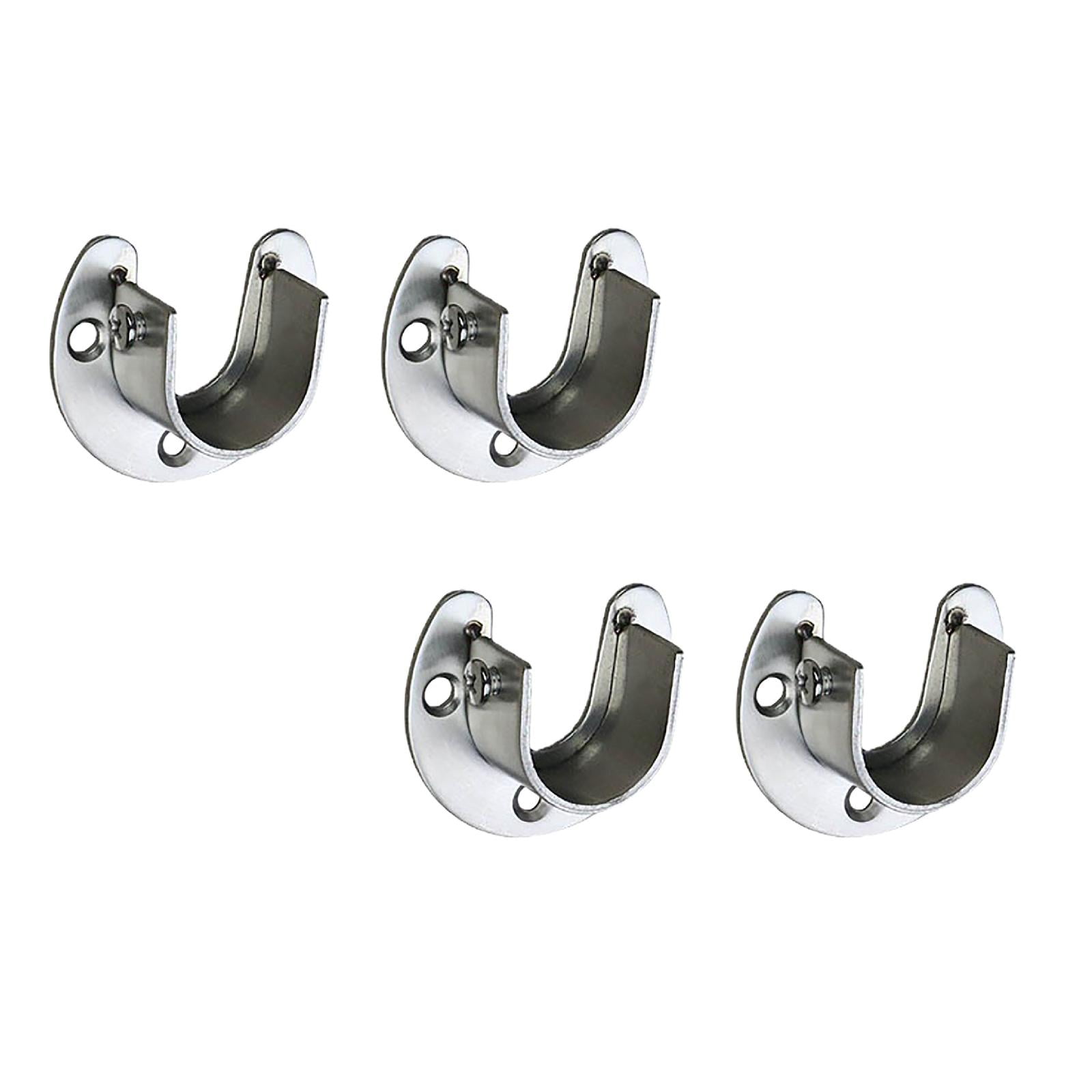 2 PCS 2PCS Heavy Duty Closet Rod End Supports U Shaped Flange Rod ...