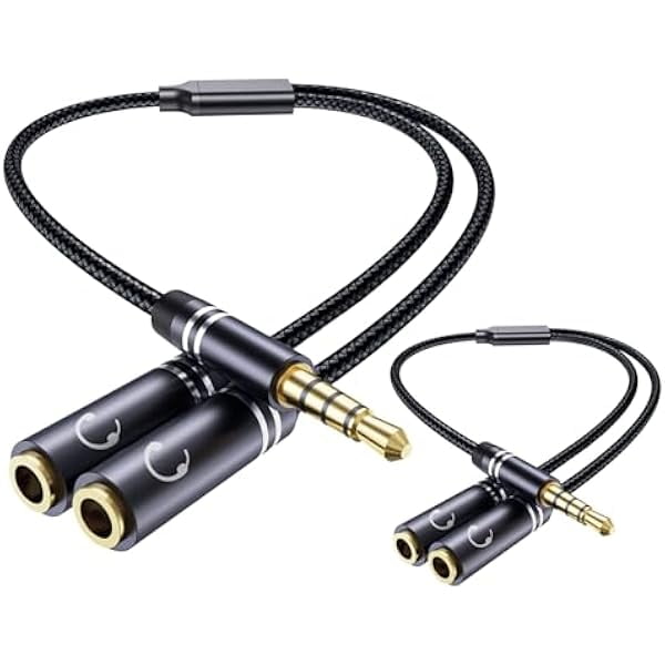 2 PCS 3.5mm Headphone Splitter, 36cm/14 inch Hi-Fi Sounds Extension ...