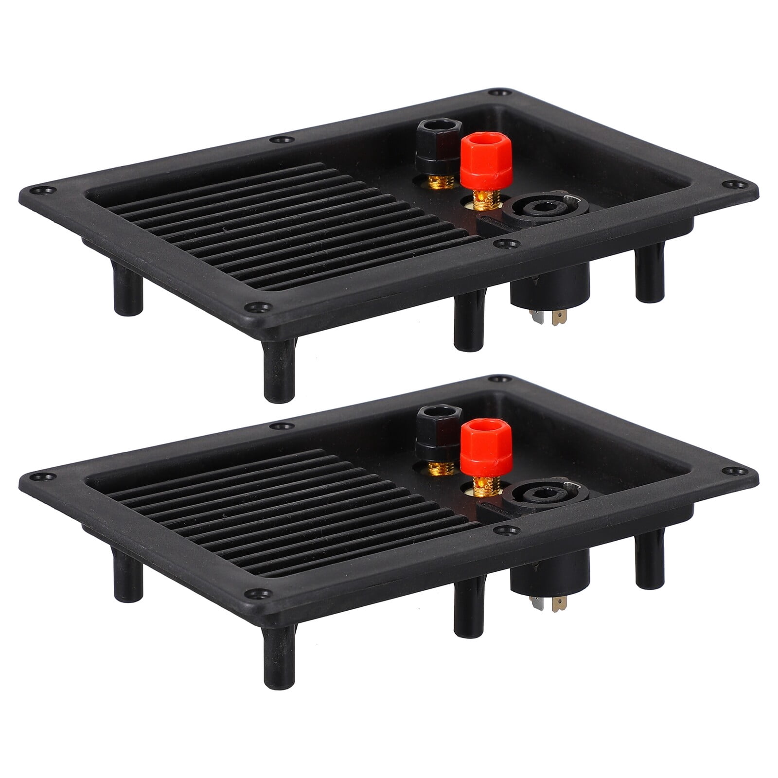 2 PCS 3-Way Loudspeaker Connector Accessory Cable Substation Black ...