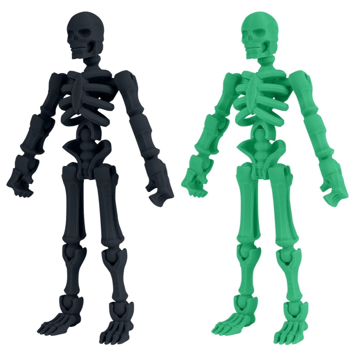 2 PCS 3D Printed Skeleton Figurines, 7 Inch Halloween Skeleton ...