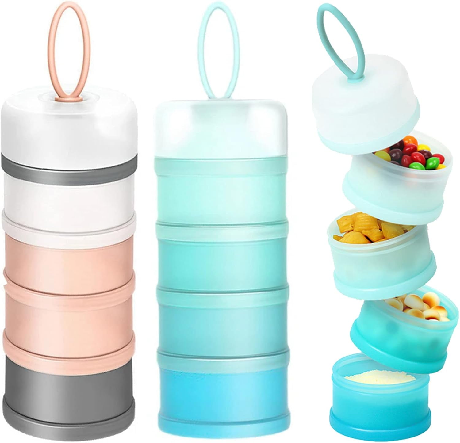 2 PCS 4 Layers Sakura Baby Milk Formula Dispenser & Container Box for ...