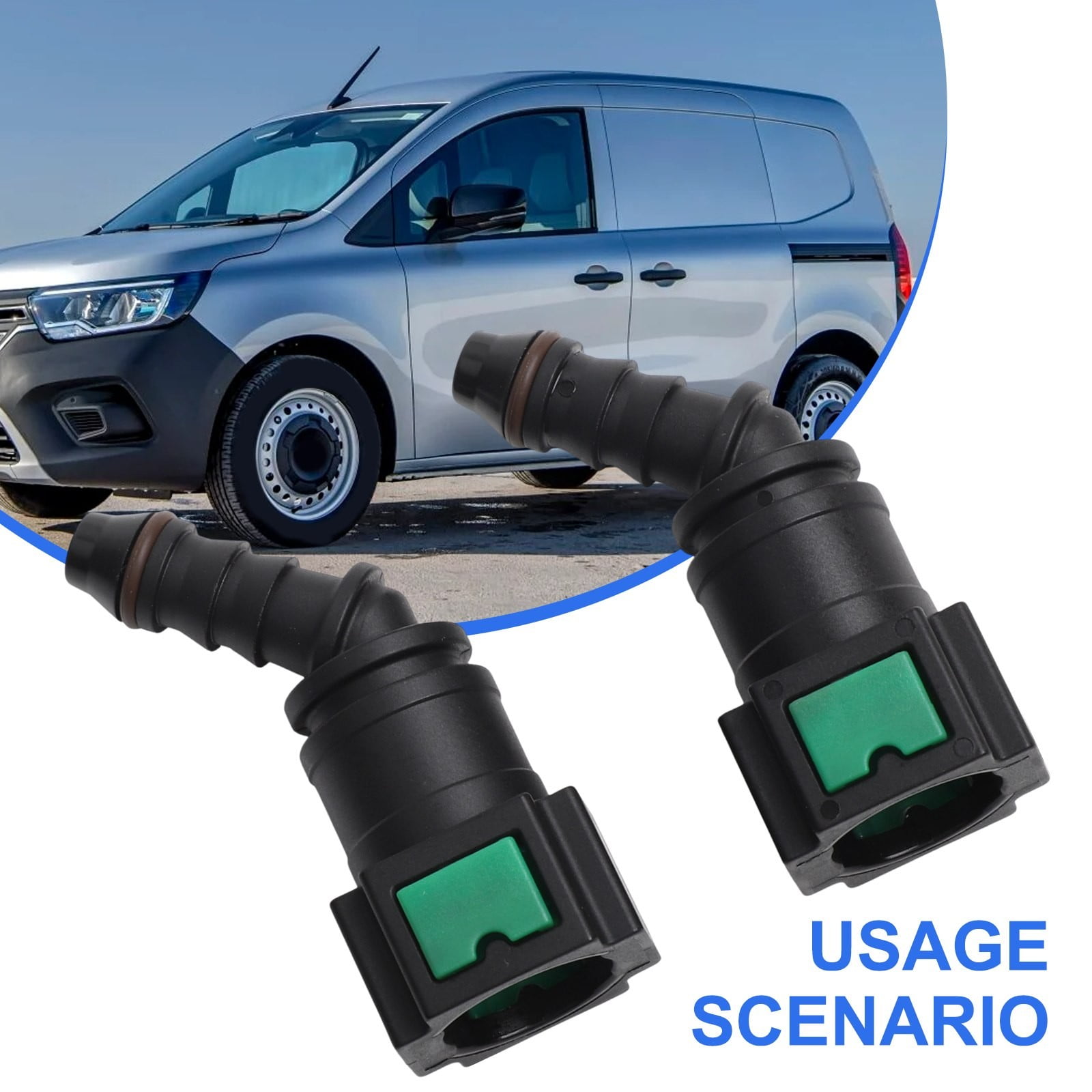 2 PCS 45 Degree Plastic Fuel Quick Connector Female 5/16" Tube to Male ...