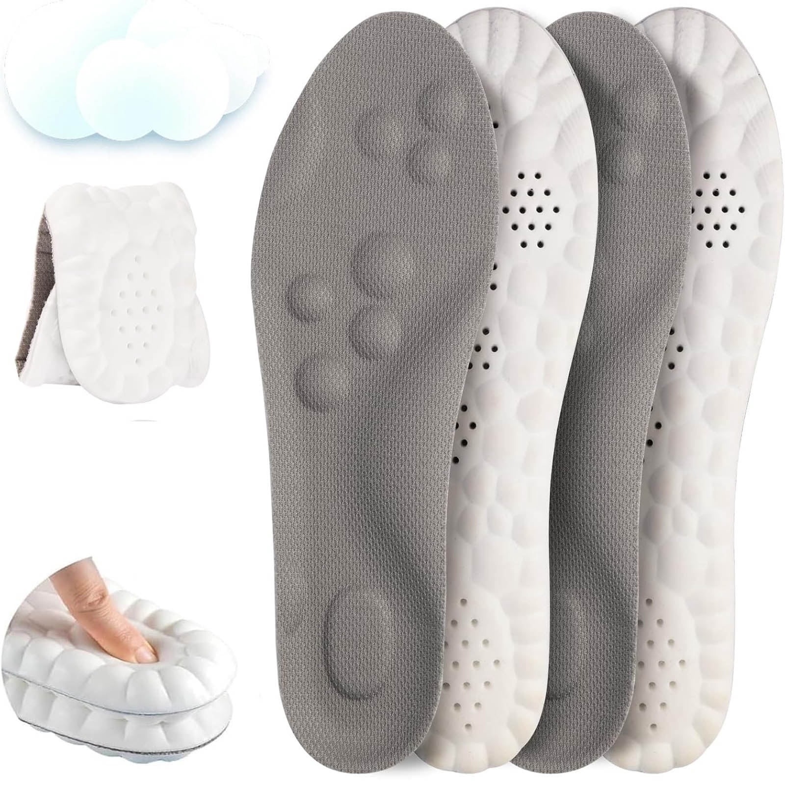 2 PCS 4D Cloud Technology Insole, Insoles for Men Women with Enhanced ...