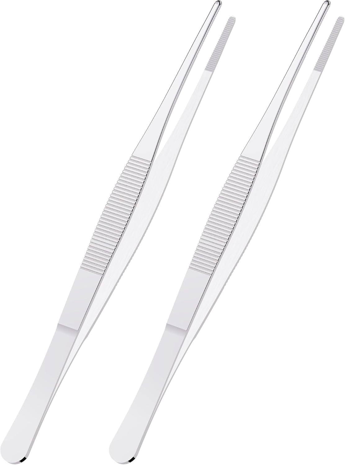2 PCS 5 Inch Stainless Steel Tweezers, with Straight Round Blunt ...