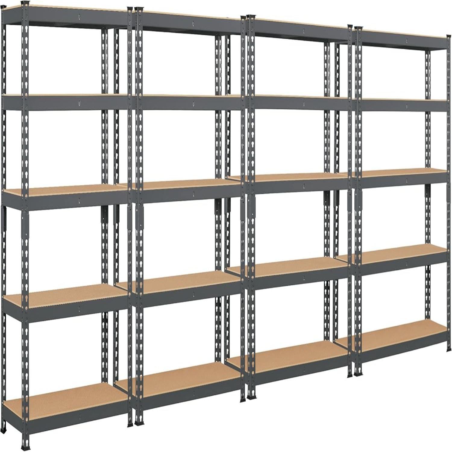 2 PCS 5-Tier Utility Shelves Metal Shelves Garage Shelving Unit ...