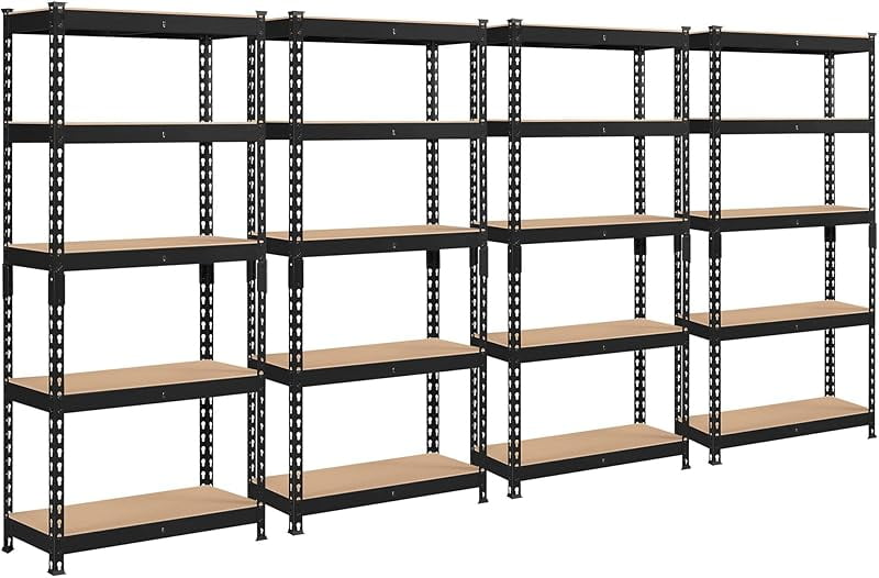2 PCS 5-Tier Utility Shelves, Metal Storage Shelves Garage Shelving ...