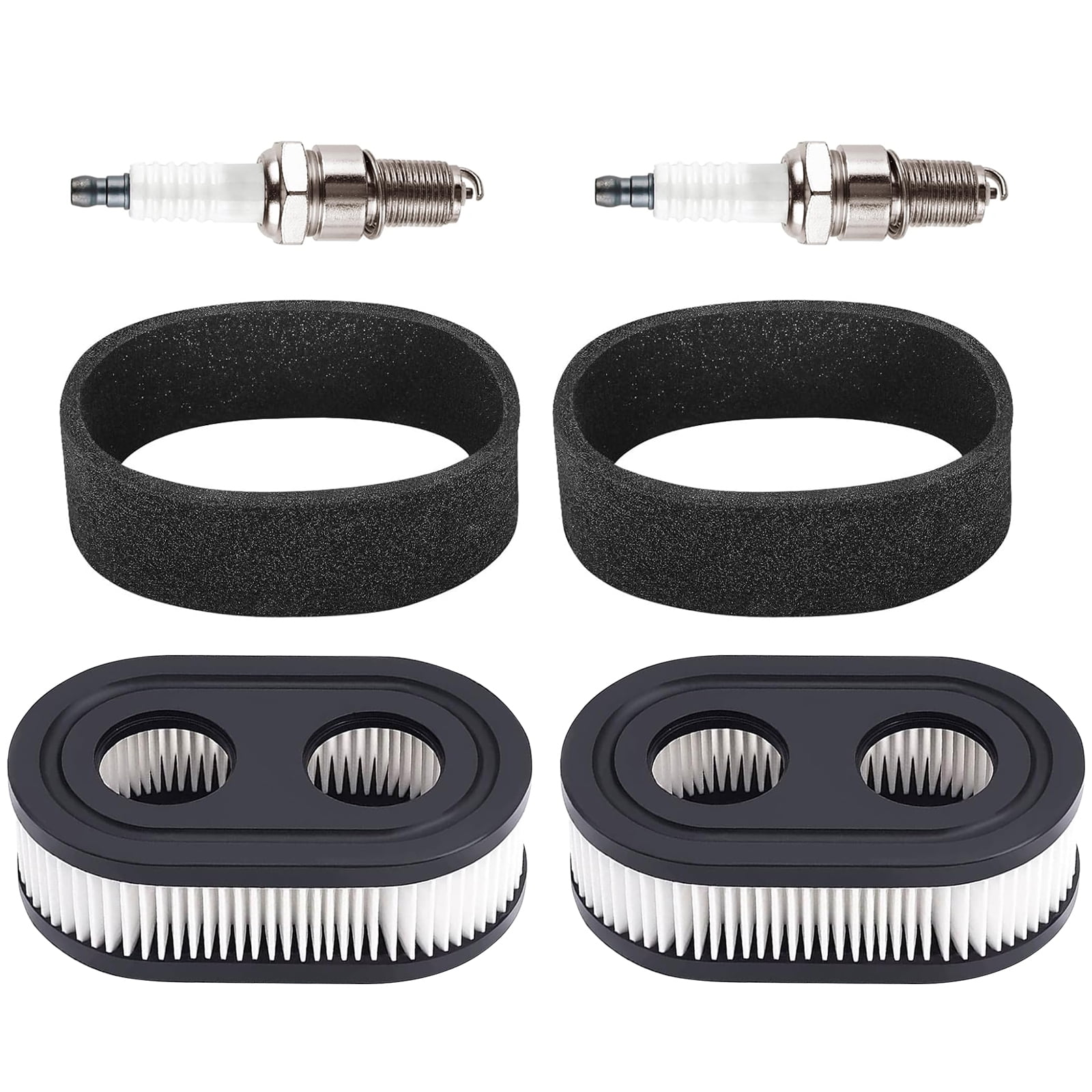 2 PCS 593260 Air Filter with Pre Filter and Spark Plug Fits for Briggs ...
