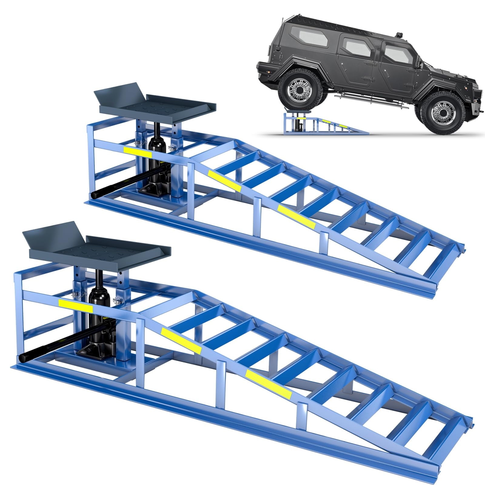 2 PCS 5T Car Ramps for Oil Change, 11000LBS Heavy Duty Vehicle Ramps ...