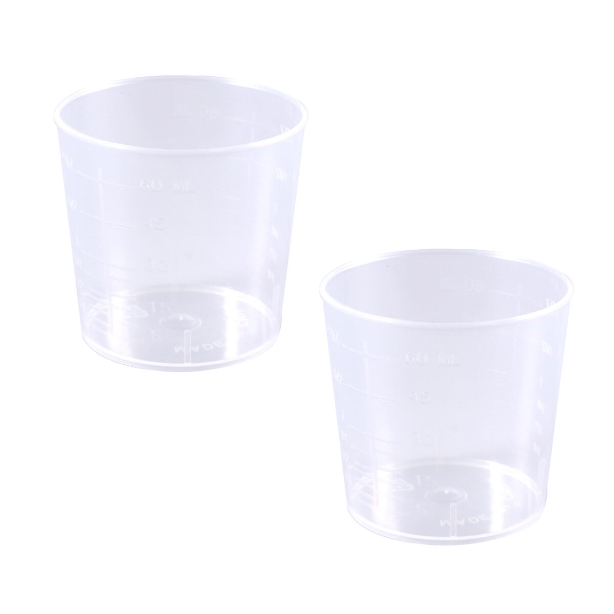 2 PCS 60mL Plastic Graduation Beakers Measurement Beaker Measuring Cups ...