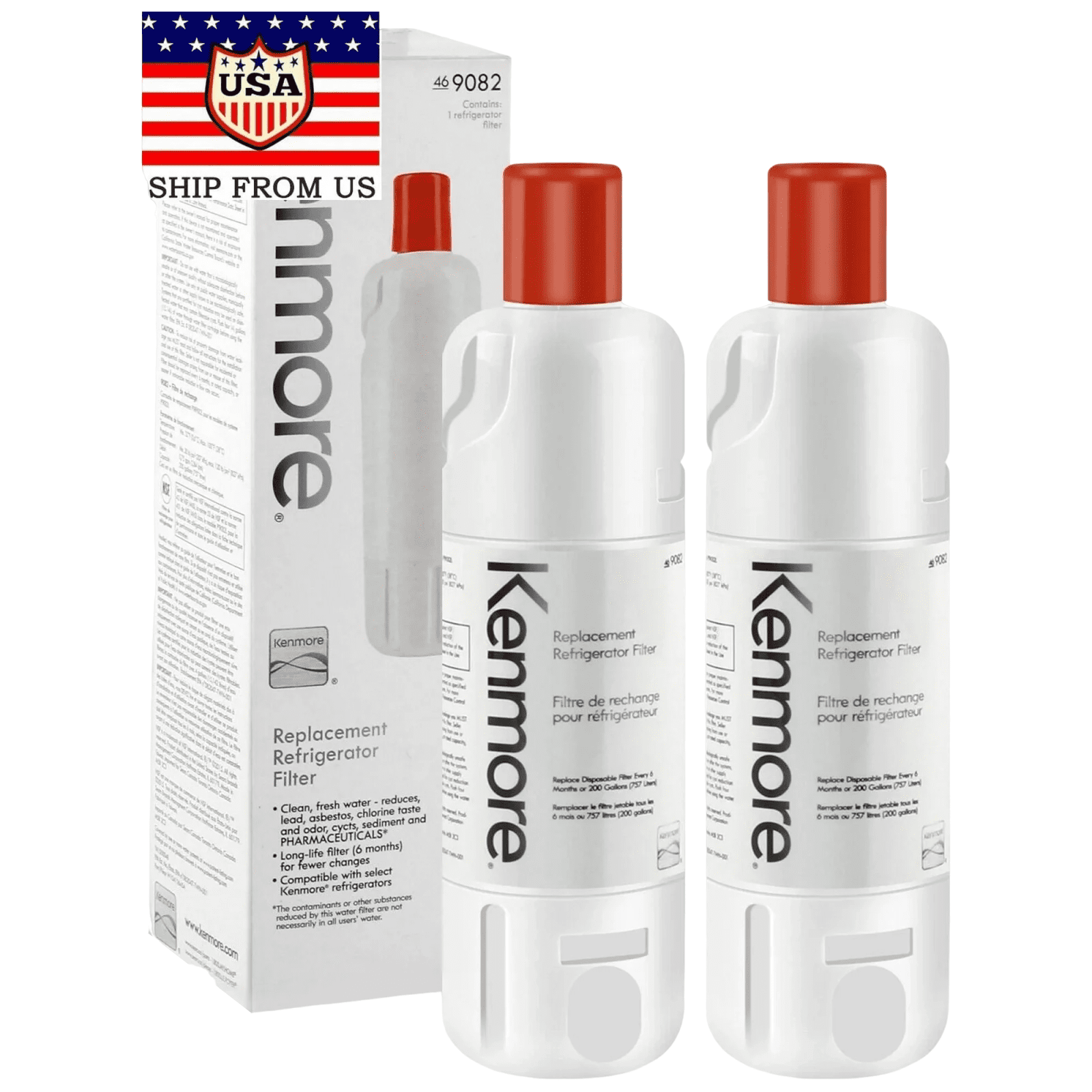 2 PCS 9082 Refrigerator Water Filer Replacement 469082 P9KB2L P9RFKB2L ...