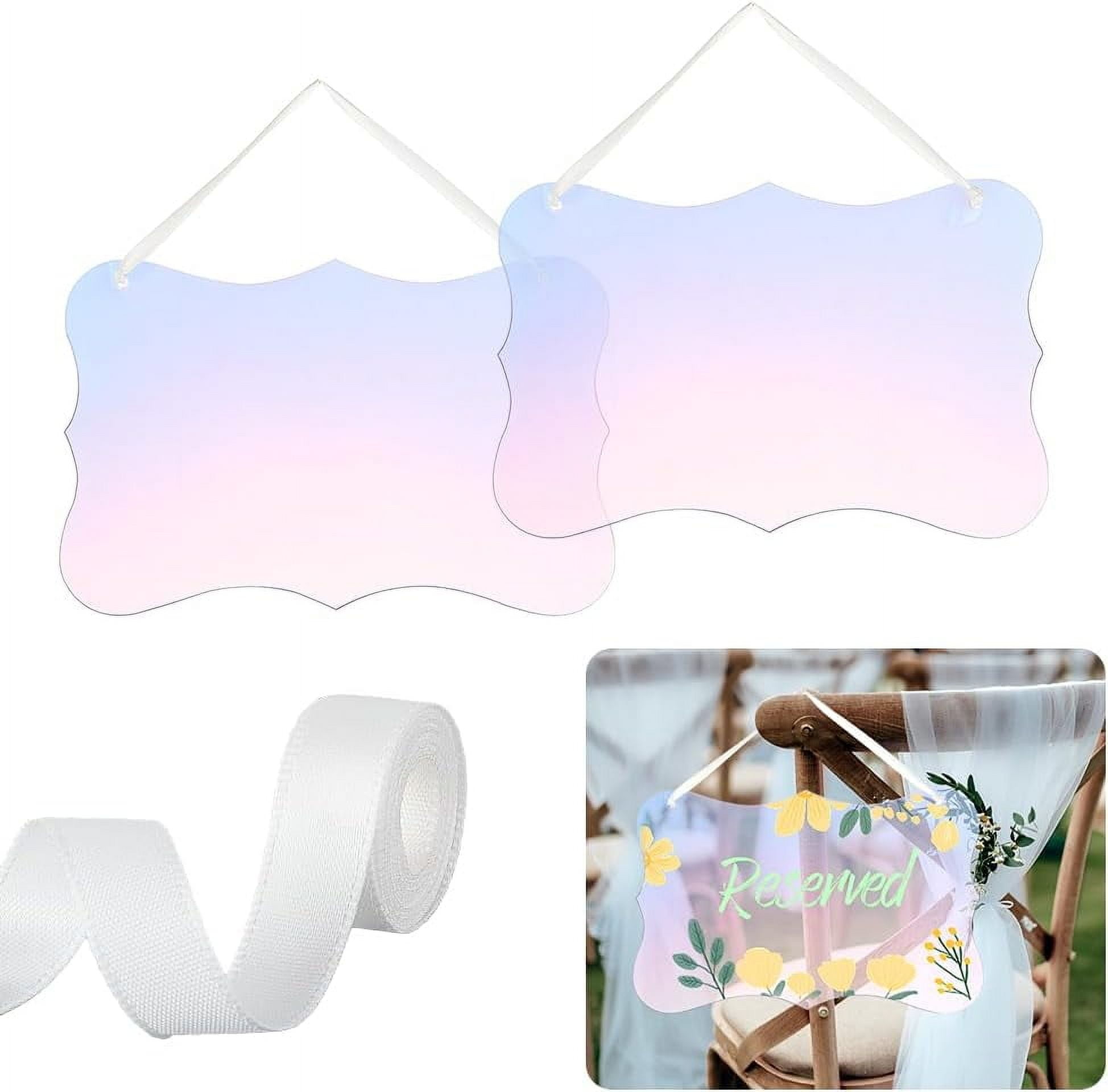 2 PCS Acrylic Hanging Sign Reserved Seating Holder Mixed Color Acrylic ...