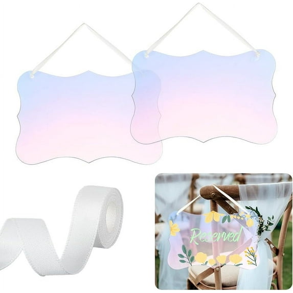 2 PCS Acrylic Hanging Sign Reserved Seating Holder Mixed Color Acrylic ...