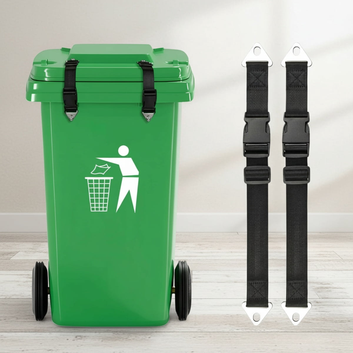 2 PCS Adjustable Dual-Claw Trash Can Lock Strap - Bear/Raccoon/Dog ...