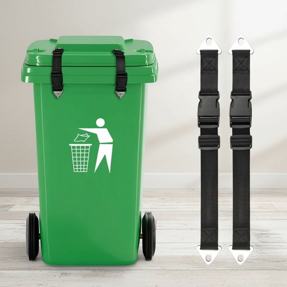2 PCS Adjustable Dual-Claw Trash Can Lock Strap - Bear/Raccoon/Dog ...