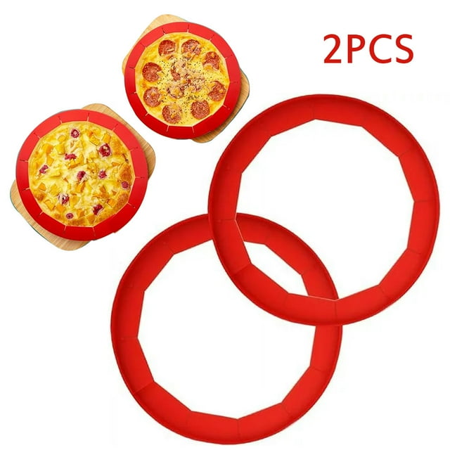 2 PCS Adjustable Pie Crust Shield Silicone Adjustable Bake Protector ...
