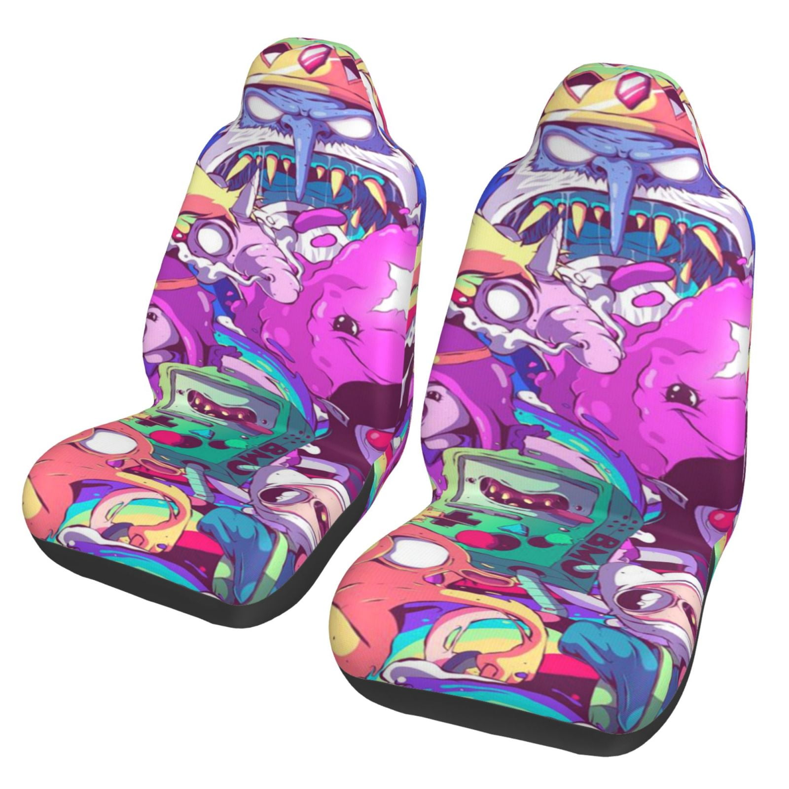 2 PCS Adventure Cartoon Time Car Seat Covers Cartoon Car Interior Seat ...