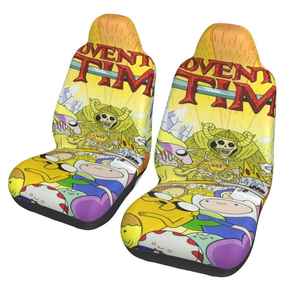 2 PCS Adventure Cartoon Time Car Seat Covers Cartoon Car Interior Seat ...