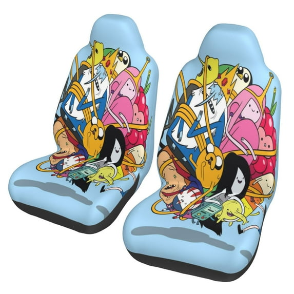 2 PCS Adventure Cartoon Time Car Seat Covers Cartoon Car Interior Seat ...