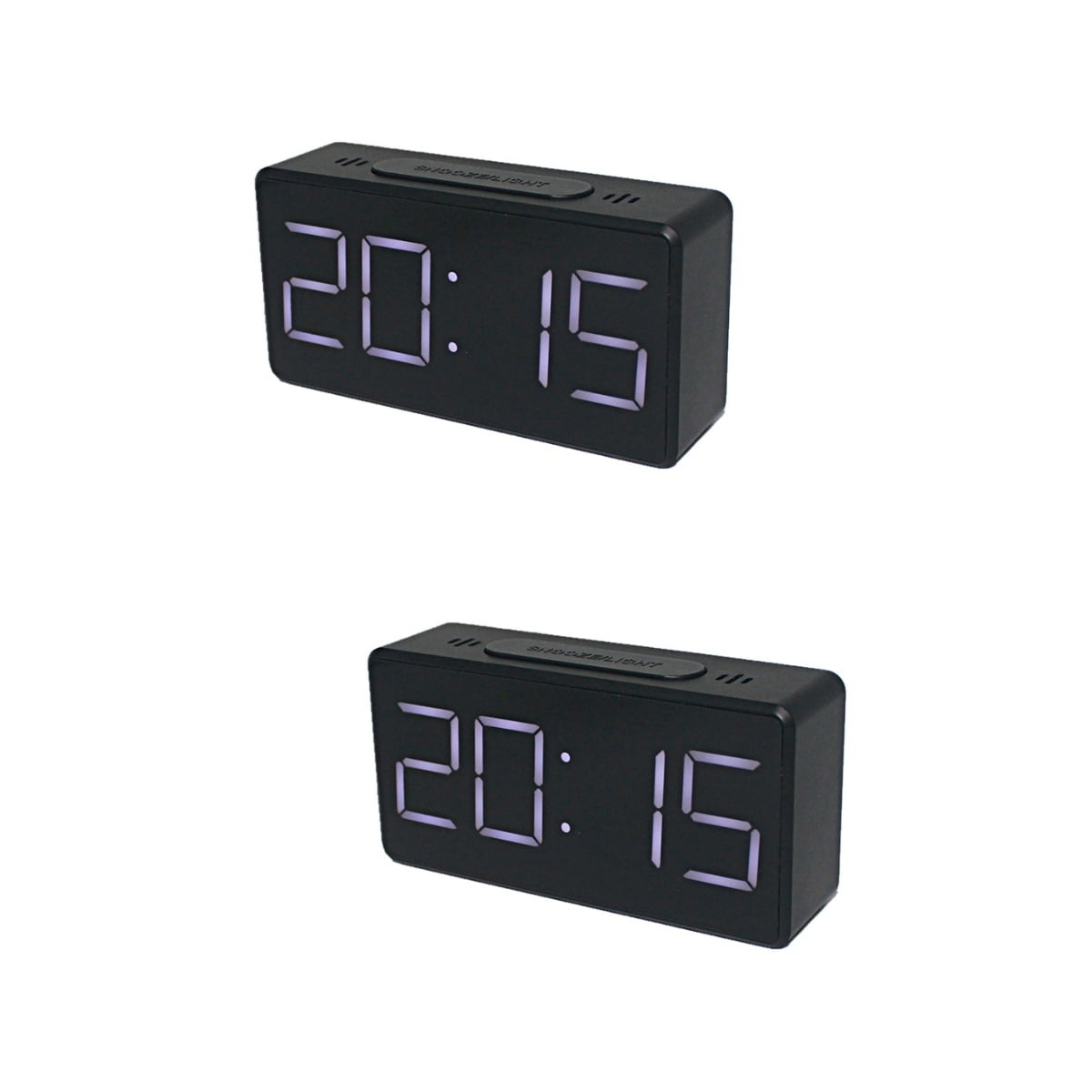 2 PCS Alarm Multifunctional Clock Digital Clock Office 10*5CM Black ...
