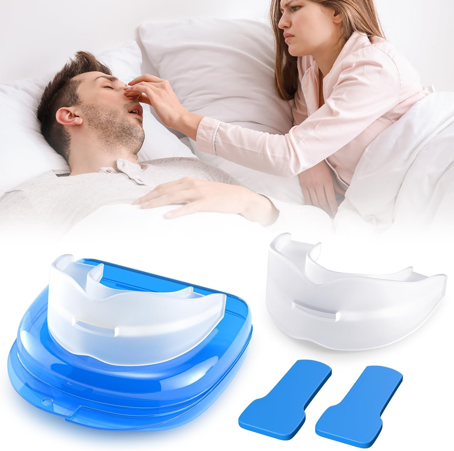 2 PCS Anti-Snoring Mouth Guard, Adjustable Anti-Snoring Device, Snoring ...