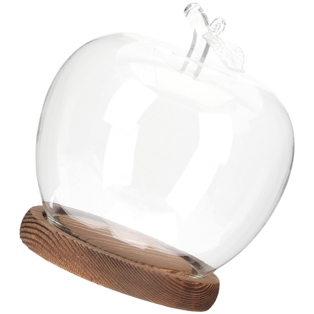 2 PCS Apple Glass Closh Fake Fruit Apple Glass Cover Decor 16X13.5CM ...