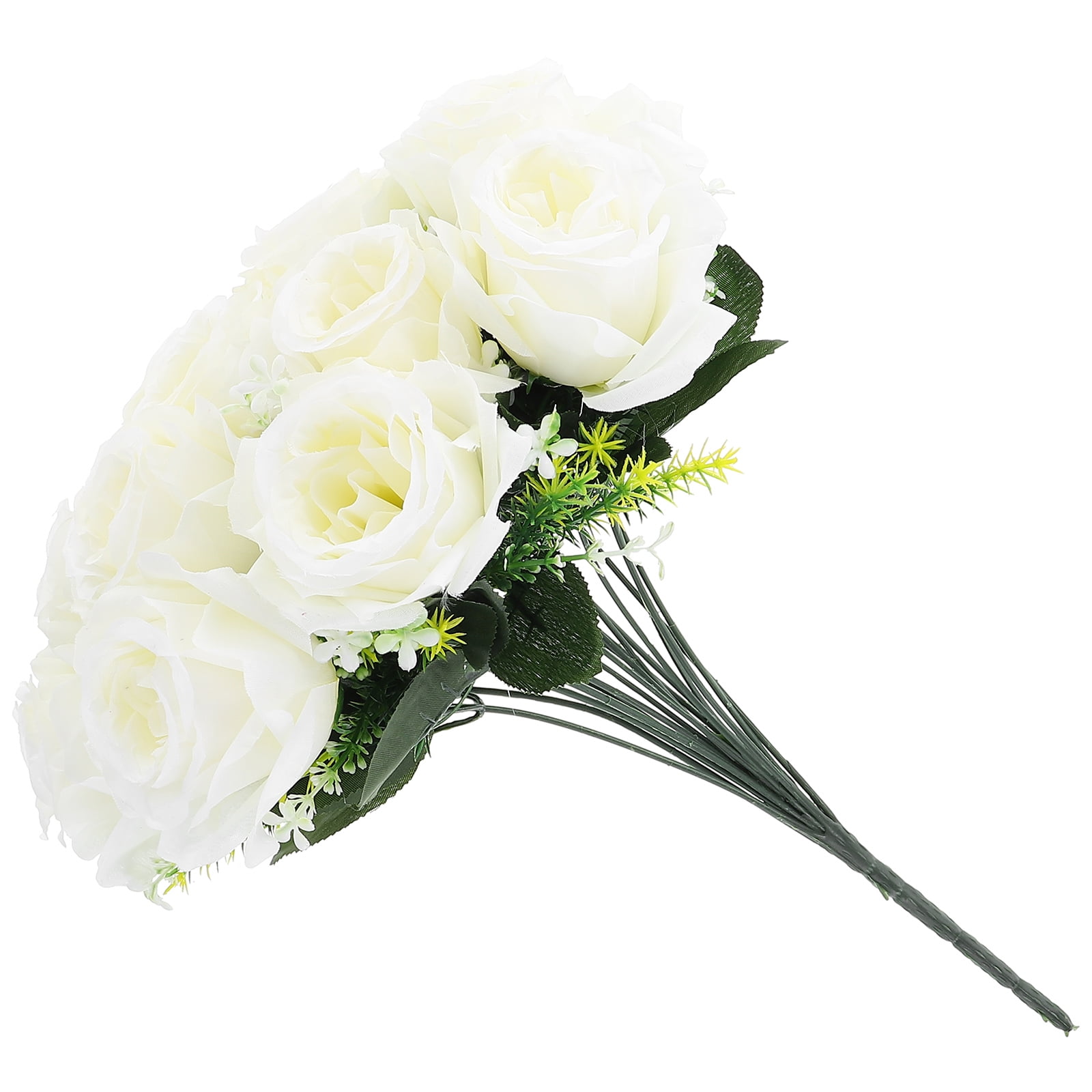 2 PCS Artificial Flowers for Cemetery White Tall Roses Grave Stems ...