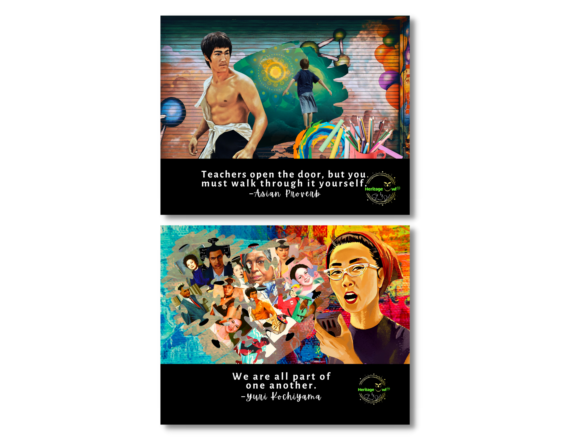 2-PCS Asian American & Pacific Islander (AAPI) Educational Wall Art ...