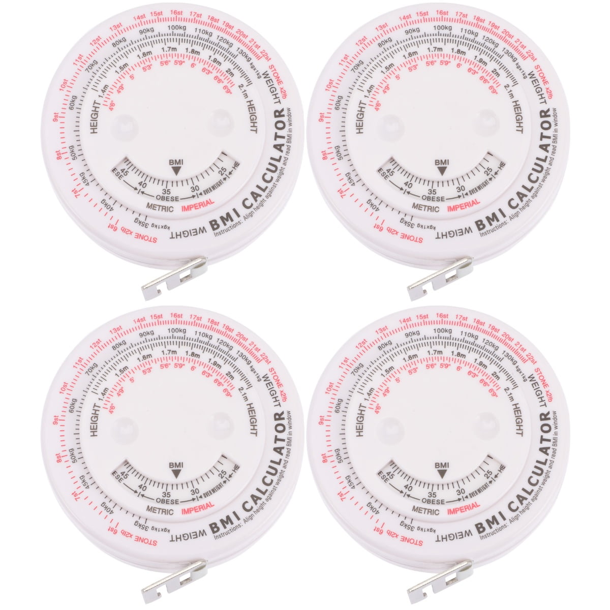 2 PCS BMI Measuring Tape Waist Calculator Scale Body Measurement Baby ...