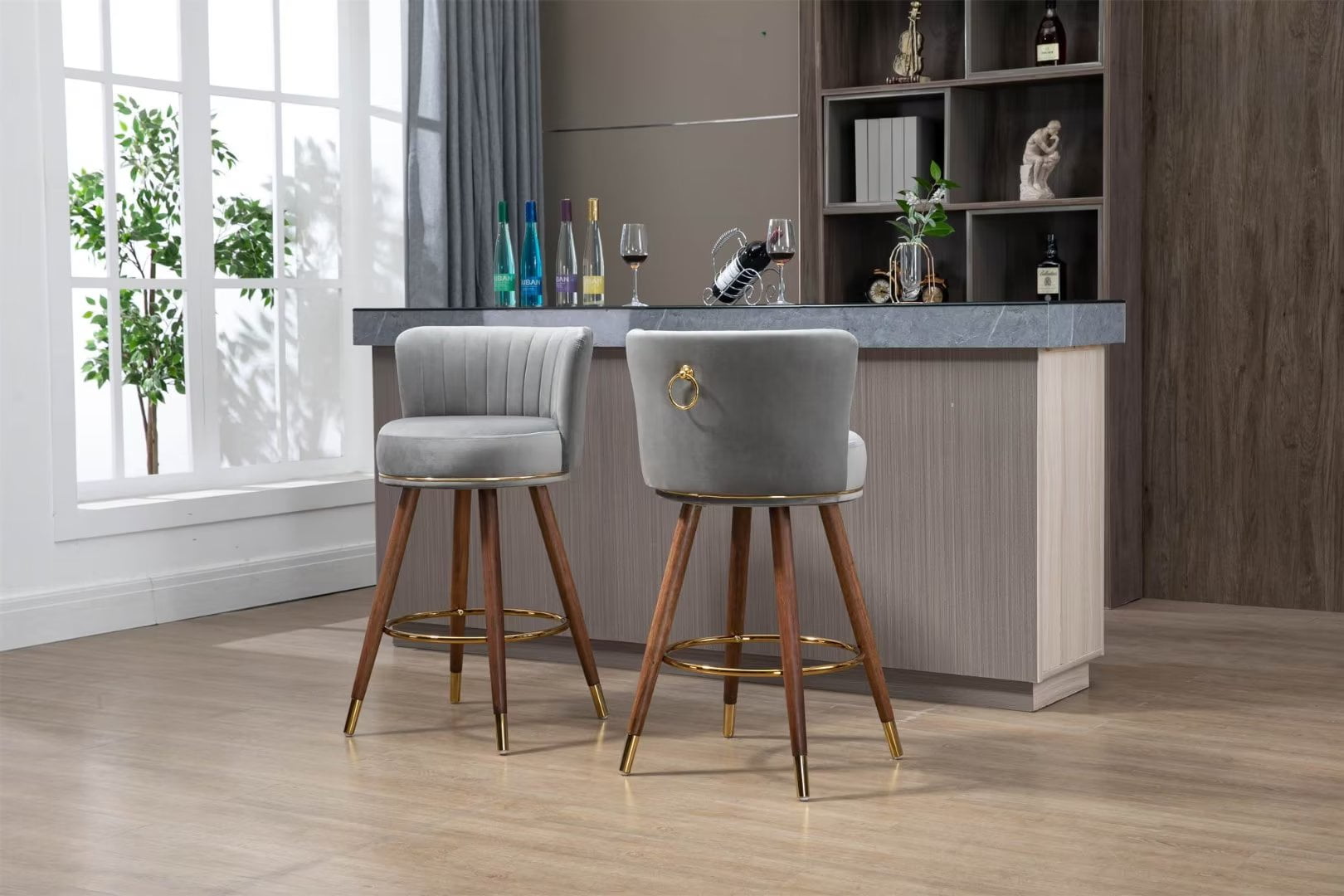 2 PCS Bar Stool, Counter Height Bar Stools Set of 2, for Kitchen ...