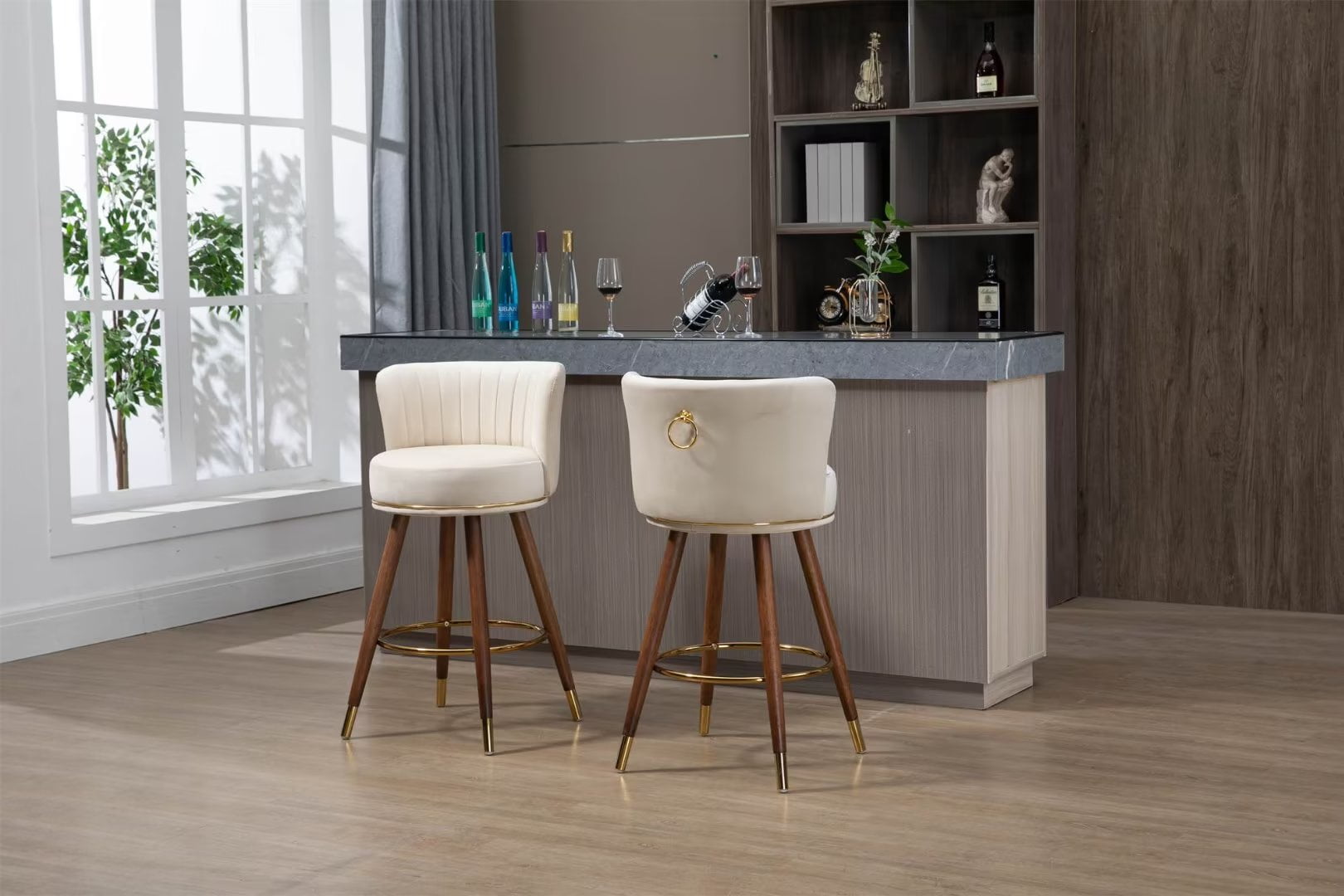 2 PCS Bar Stool, Counter Height Bar Stools Set of 2, for Kitchen ...