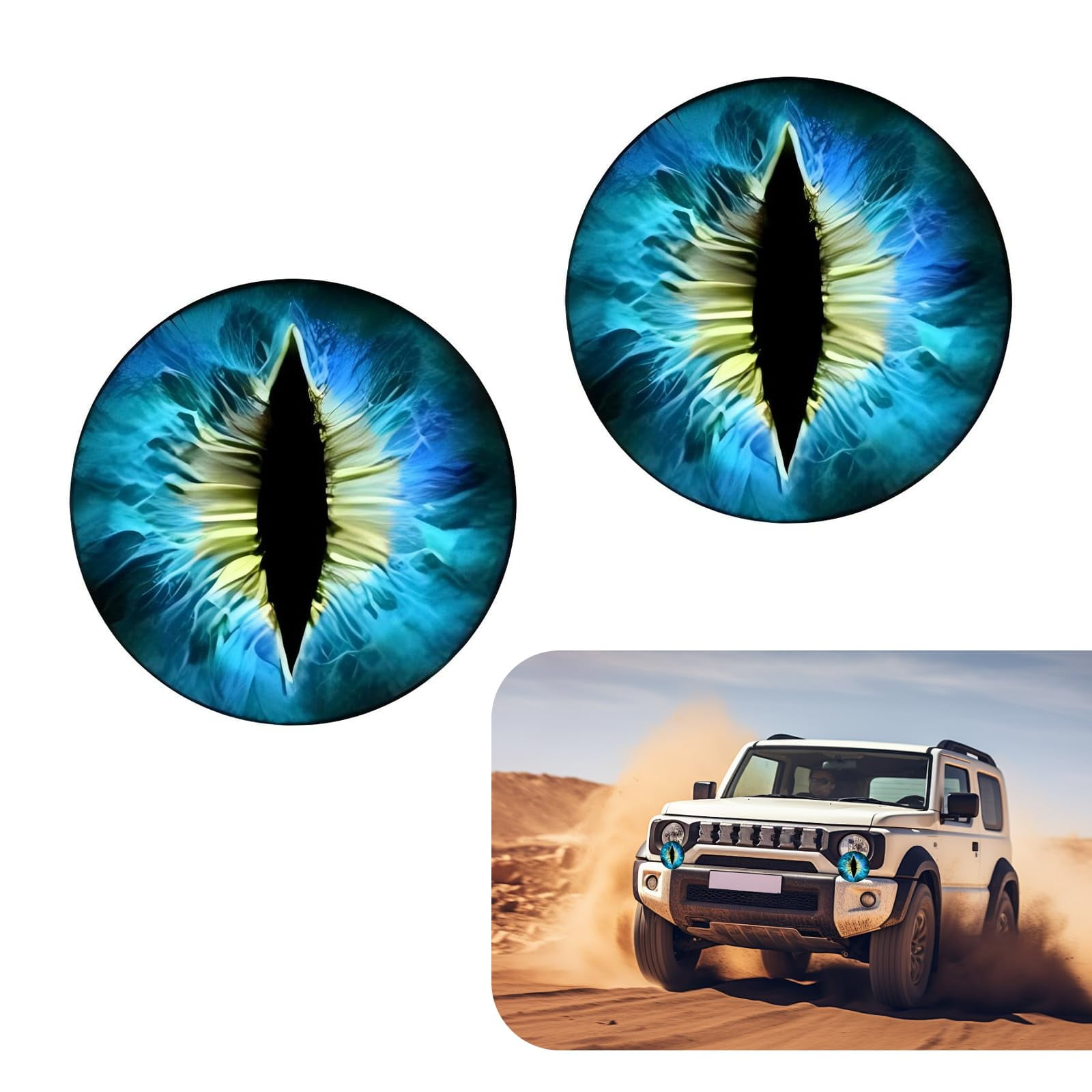 2 PCS Beast Eyes Decals, 3D Stereo Eyes Light Stickers, Round Eyes ...