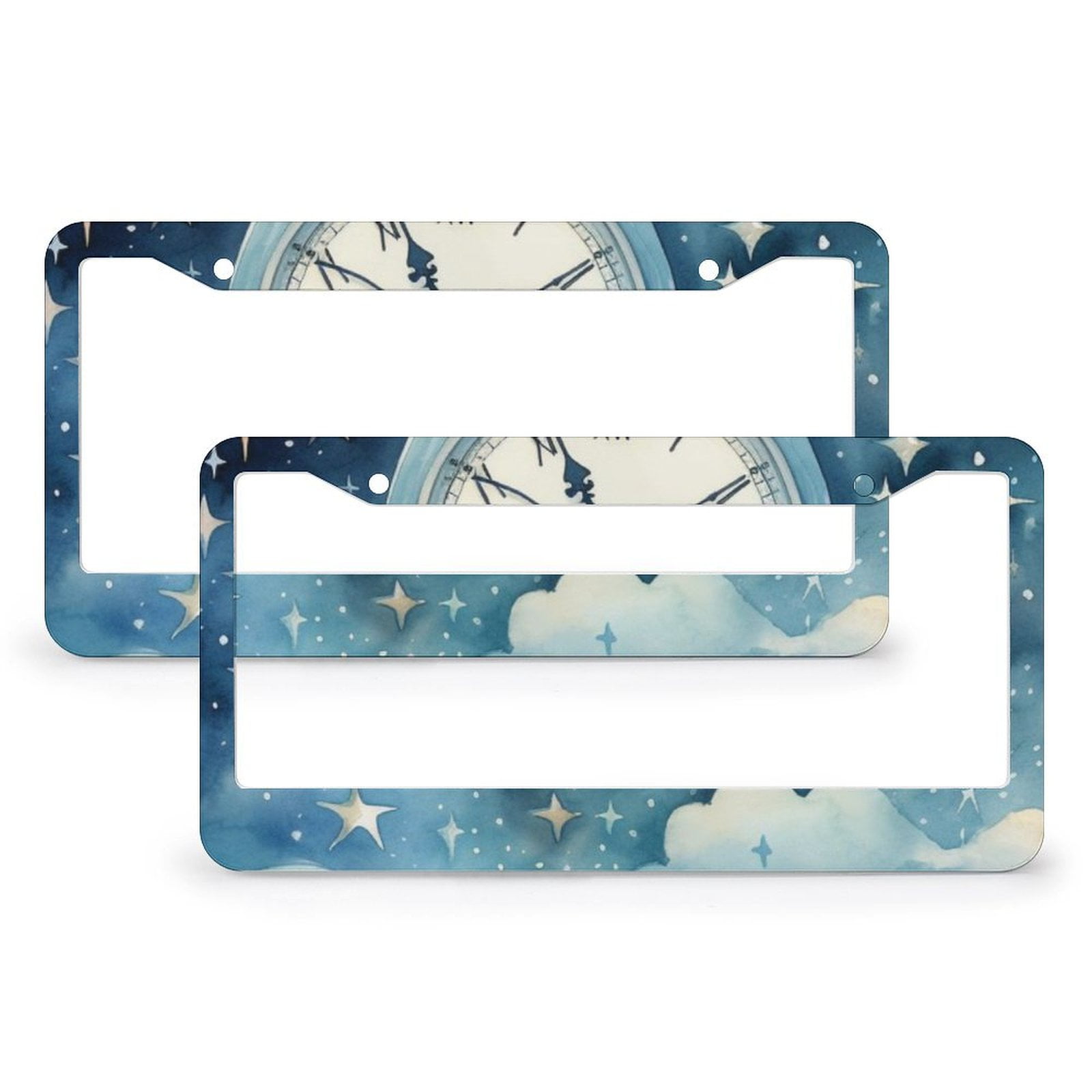 2 PCS Beautiful Clock Featuring Stars Hanging At The Night Sky License ...