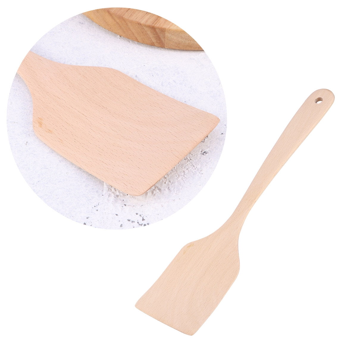 2 PCS Beechwood Utensil Must-have Kitchen Utensils Paintless Spatula ...