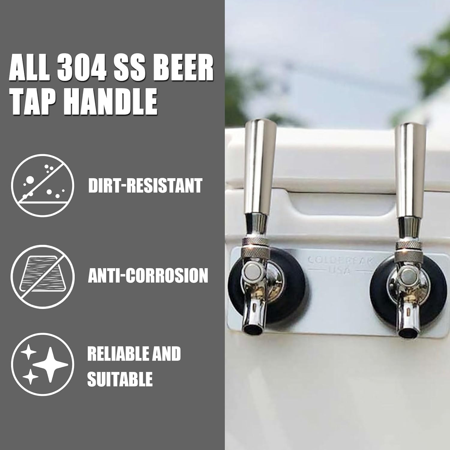 2 PCS Beer Tap Handle, 2.36" Upgraded Beer Faucet Handle 304 Stainless ...