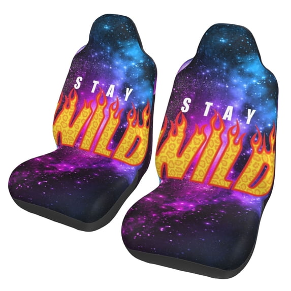 2 PCS Ben Aze1 Art Stay Leopard Wild Car Seat Covers Cartoon Car ...