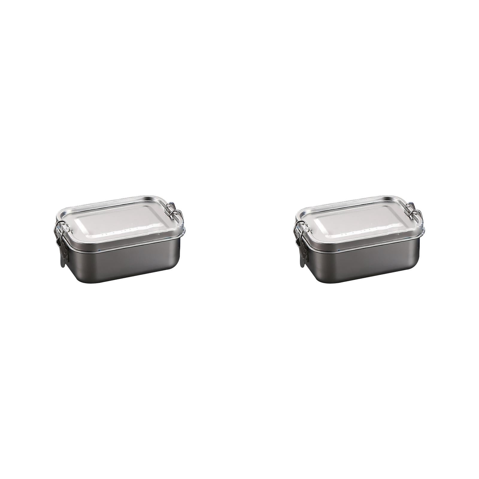 2 PCS Bento Boxes, Stainless Steel Metal Lunch Box Food Storage ...