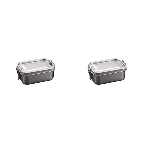 2 PCS Bento Boxes, Stainless Steel Metal Lunch Box Food Storage ...