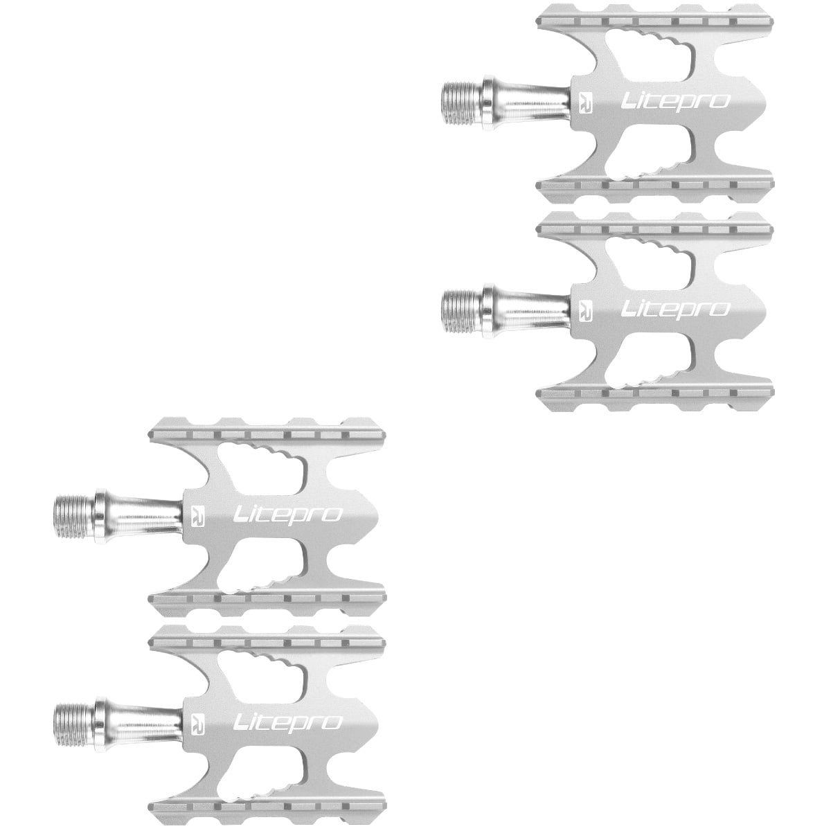 2 PCS Bicycle Pedal Threads Tricycle Folding Pedals for Silver ...