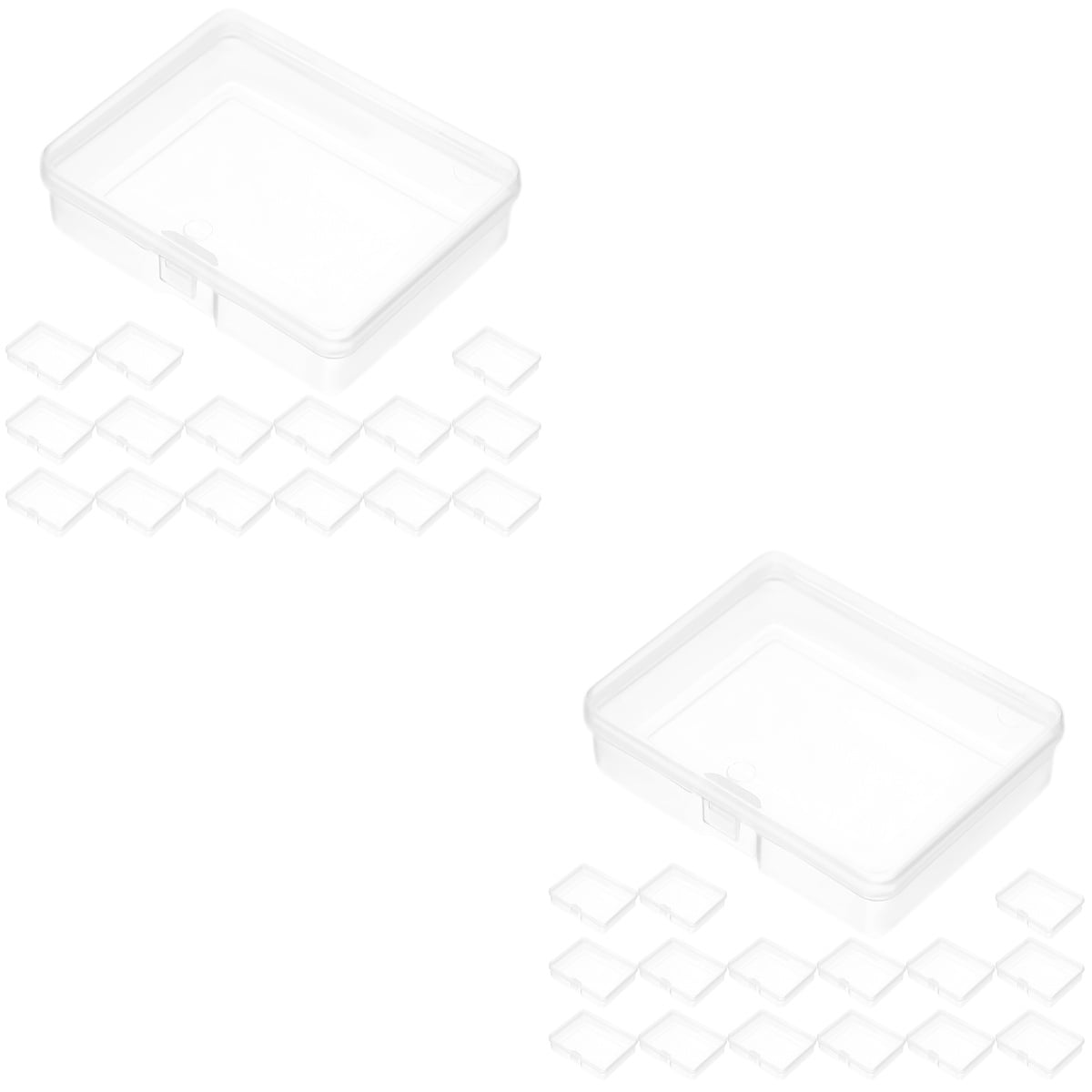 2 PCS Bins Mini Plastic Storage Box 30 Pieces Beads Container - Walmart.com