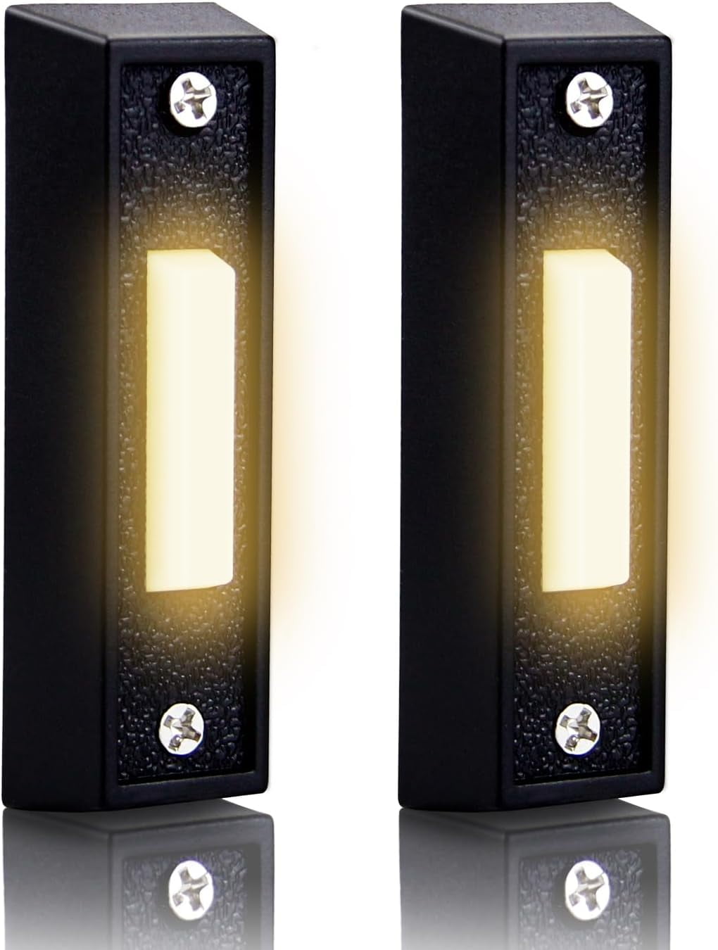 2 PCS Black Replacement Doorbell Button,Lighted Doorbell Button Wired ...