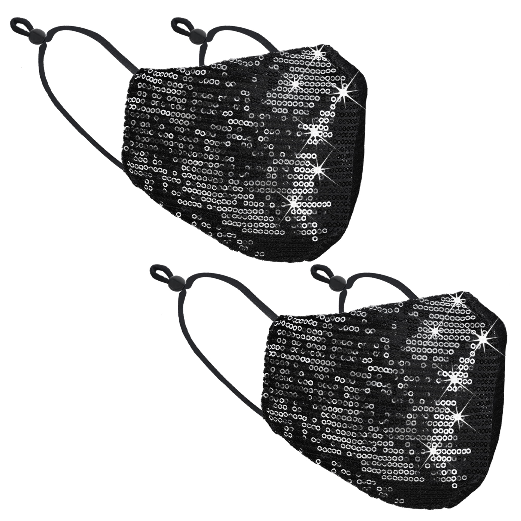 2 PCS Black Sequin Fashion Masks - Walmart.com