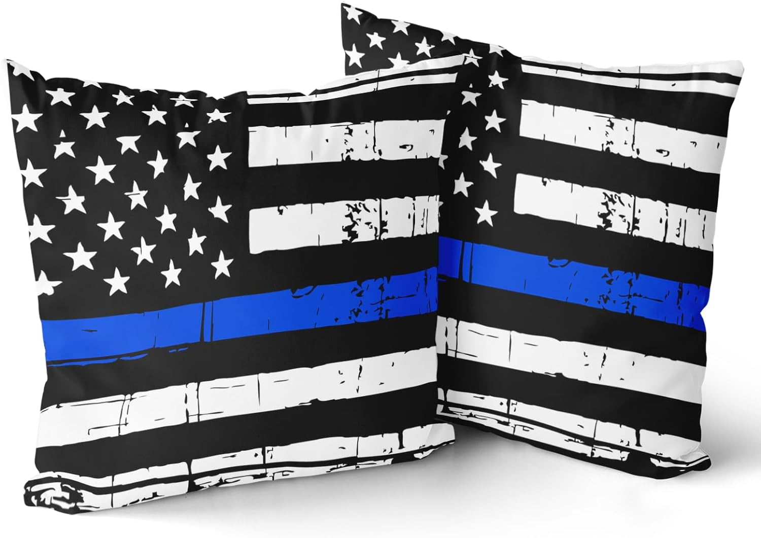 2 PCS Blue Lives Matter American Flag Pillow Covers Police Style ...