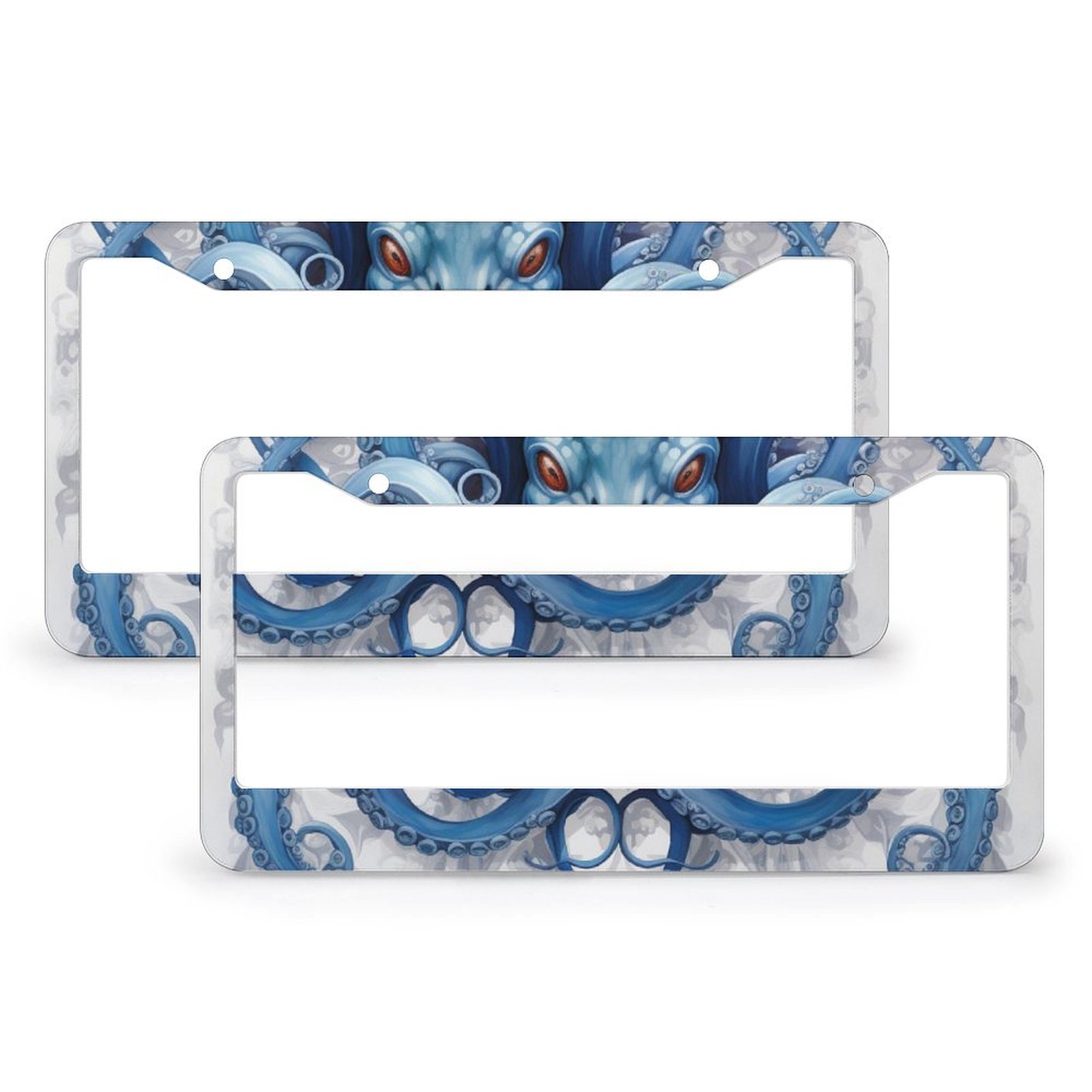 2 PCS Blue Octopus License Plate Cover Nautical Style License Plate ...