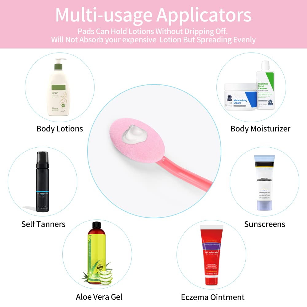 2 PCS Body Lotion Applicator for Back, Long Handle Bath Massage ...