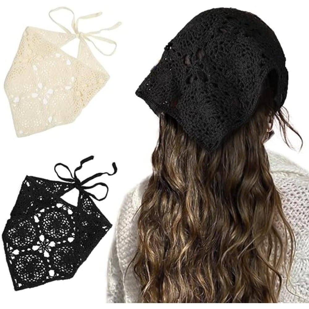 2-PCS Bohemian Daisy Head Scarves, Breathable Polyester, Non-Slip Wide ...