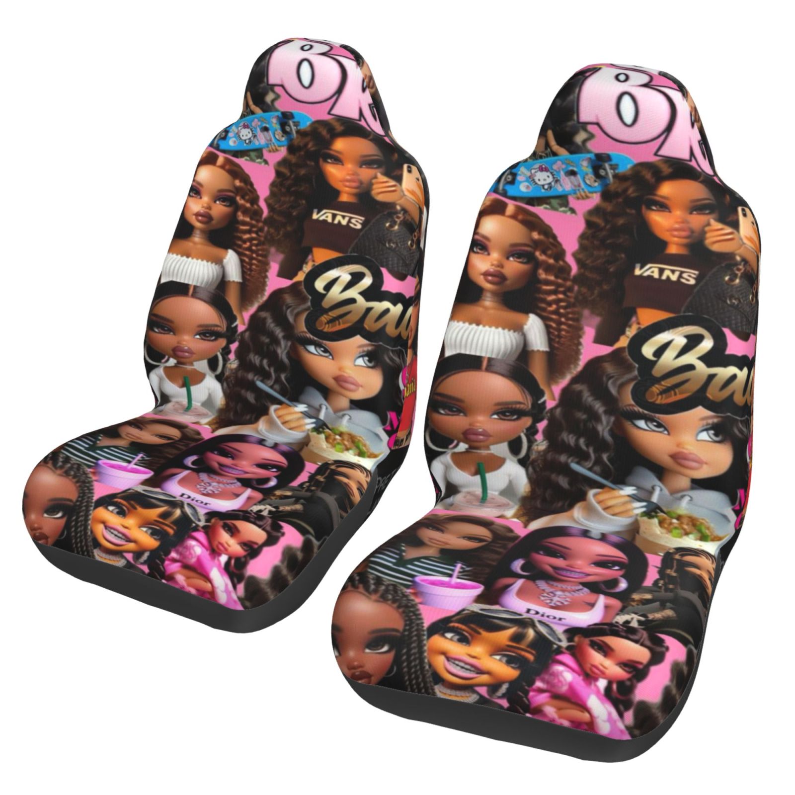 2 PCS Brat-Z0 Car Seat Covers Cartoon Car Interior Seat Accessories Men ...