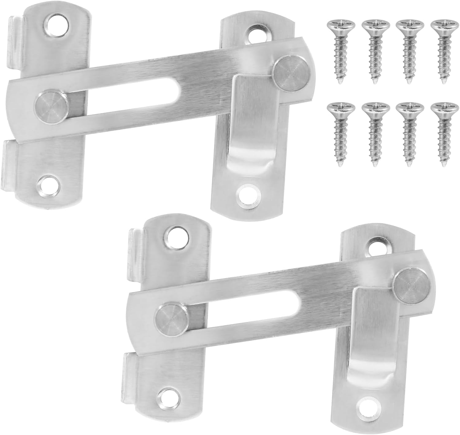 2 PCS Brush Barn Door Lock Flip Sliding Gate Latches Stainless Steel ...