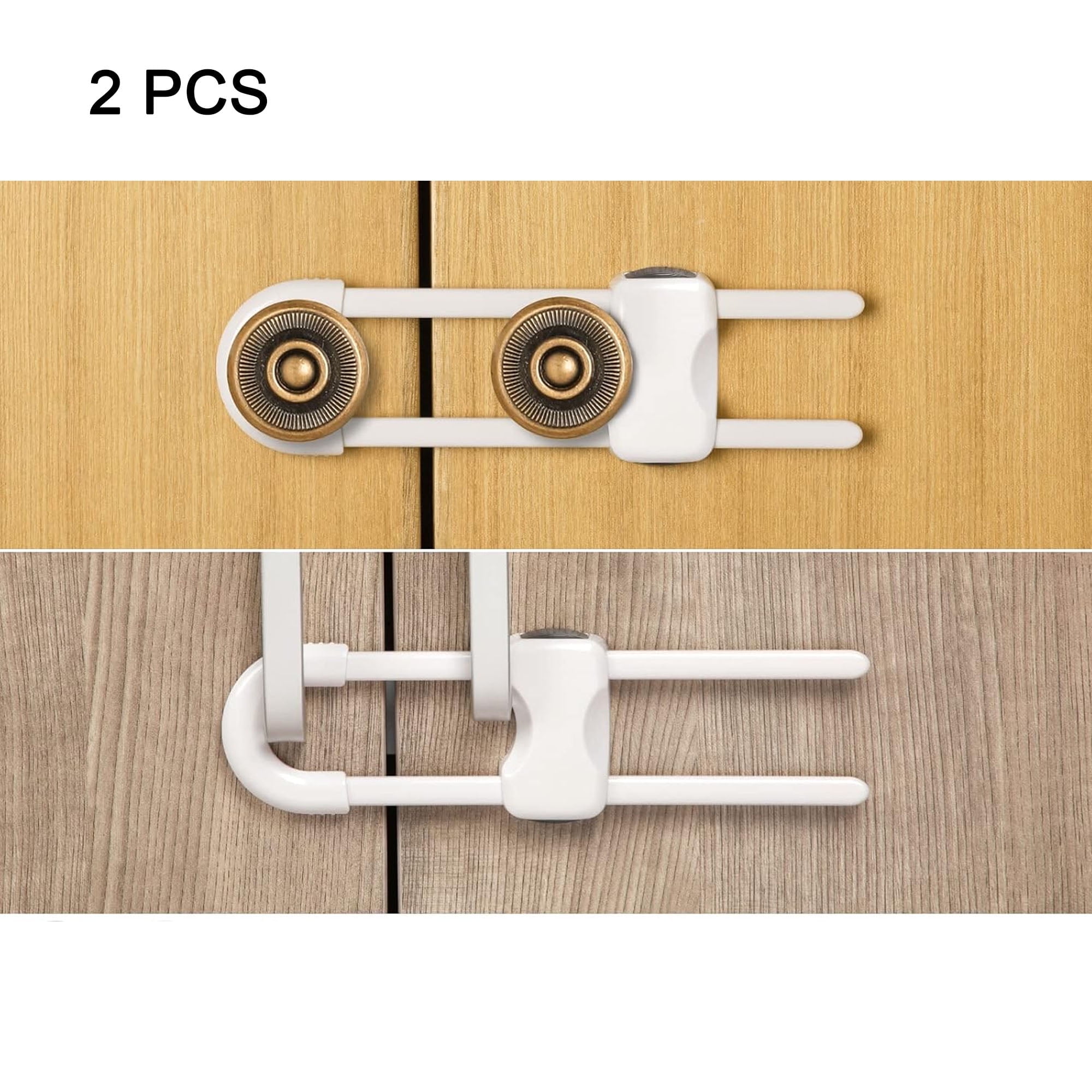 2 PCS Cabinet Locks for Babies, U-Shaped Proofing Drawers Safety Child ...