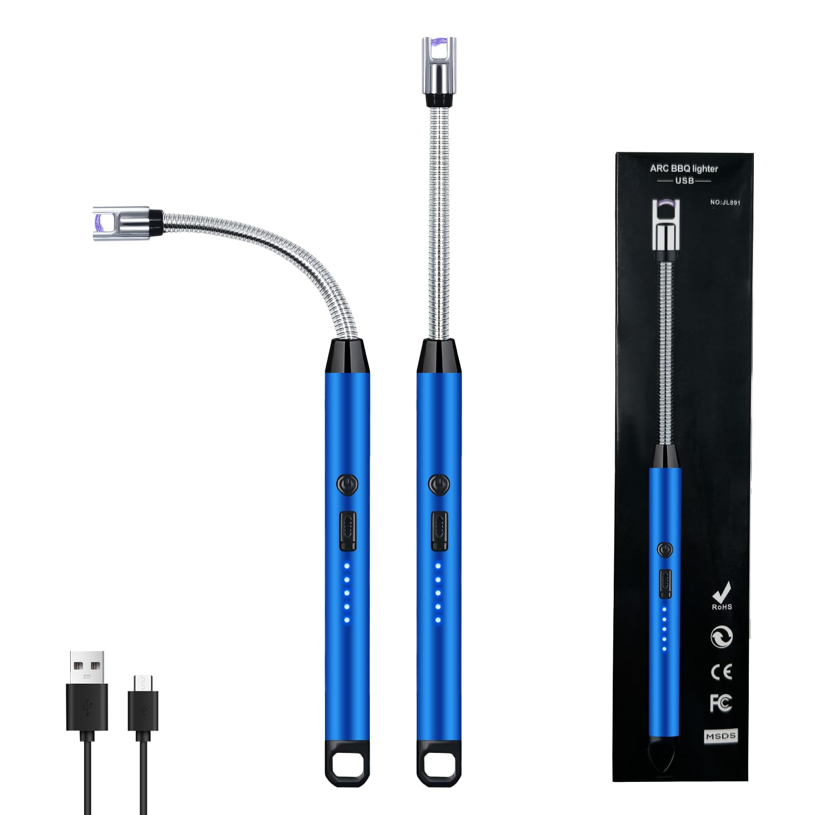 2 PCS Candle Lighter, Electric Lighter Arc Windproof Flameless with ...